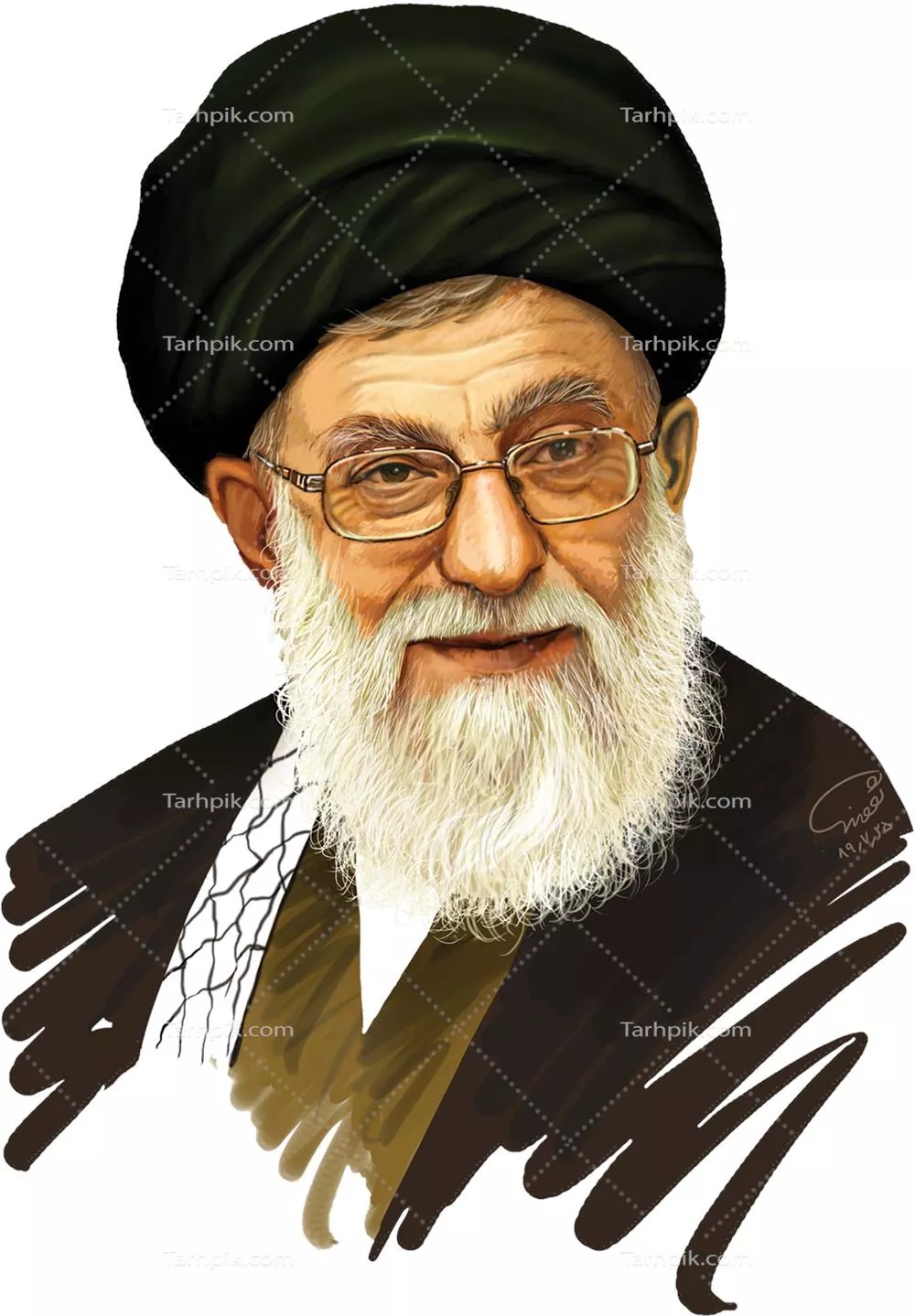 تصویر دوربری شده آیت الله خامنه ای با کیفیت فوق العاده